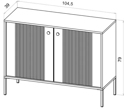 Komoda LUE zelená/černá