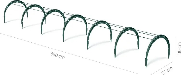Zahradní fóliový tunel FLEN TUNNS 360 cm zelený