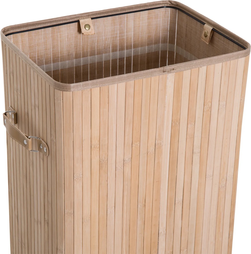 HOMCOM Slim Prádelní Koš s Víkem 72L Skladný Koš s Rukojetí, Odlitelný Prádelní Sáček, Prádelní Box pro Prádelnu, Ložnici, Koupelnu