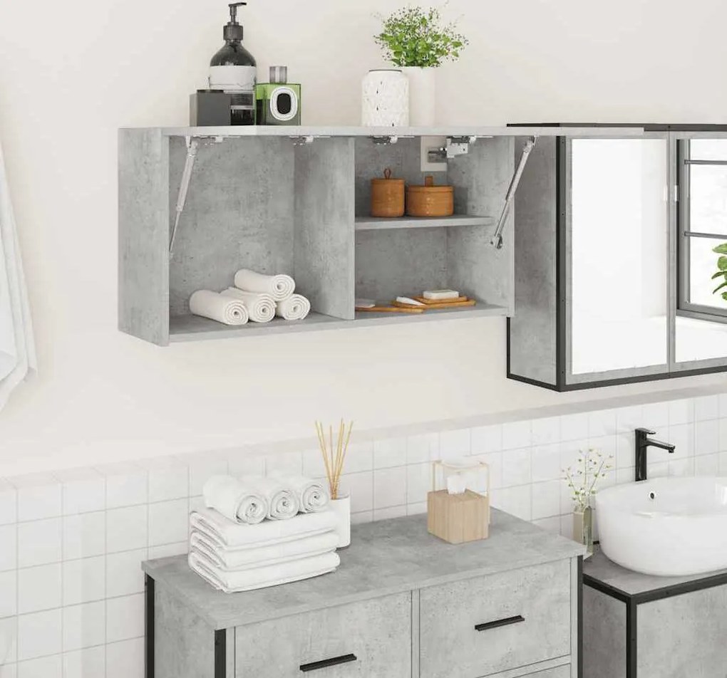 vidaXL Koupelnová nástěnná skříňka 80 x 25 x 40 cm kompozit [860093] Barva: kouřový dub