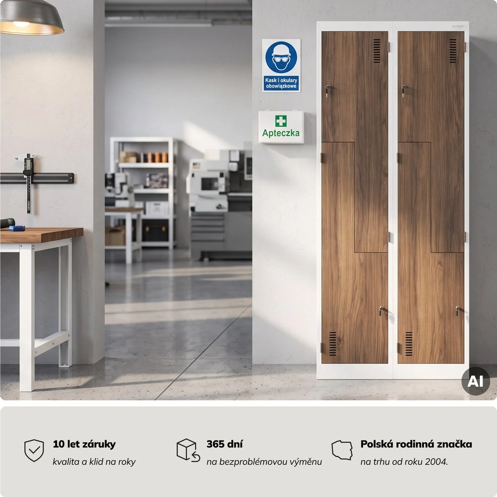 Šatní skříň typu L bílá, ořech, 800x1850x450 mm: JULIA Eco Design