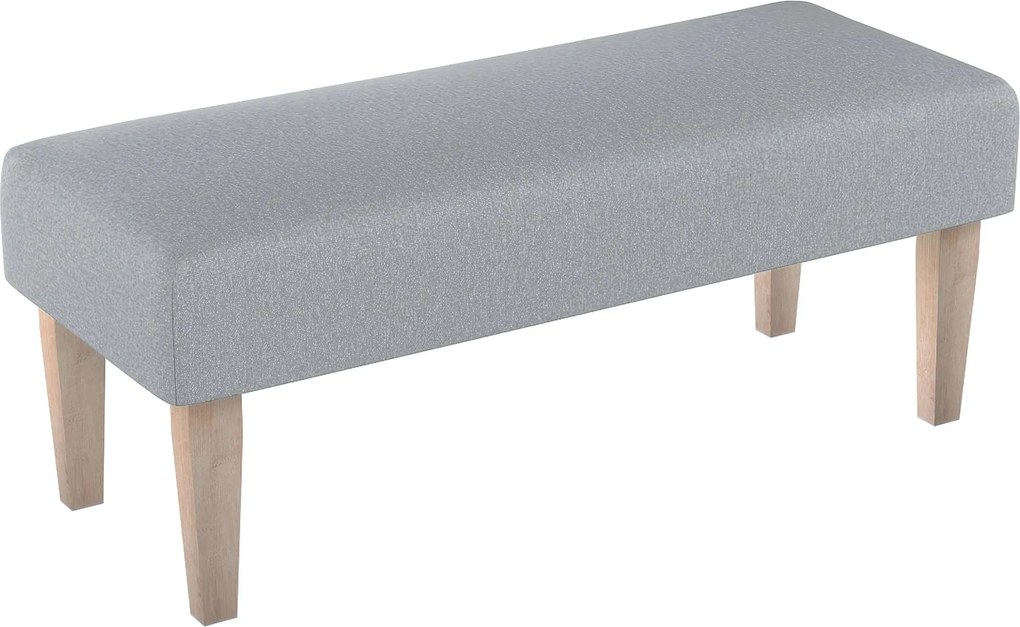 Dlouhá lavička 100x40cm barva šedá látka pletený vzor