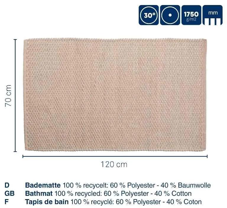 KELA Koupelnová předložka Miu směs bavlna/polyester kámen šedá 120,0x70,0x1,0cm