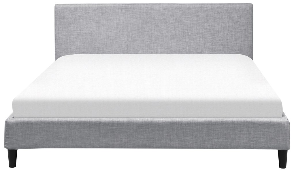 Čalouněná postel ve světle šedé barvě 180 x 200 cm FITOU Beliani