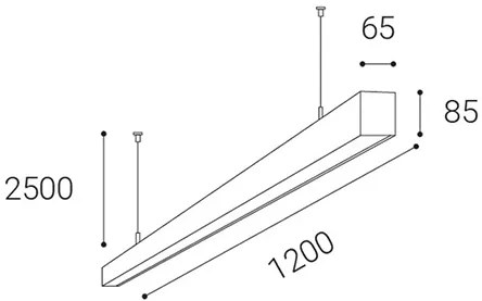 LED2 LINO LASER 120 P/N-Z, závěsné liniové LED svítidlo, přísvit, černé Typ svítidla: ON / OFF, Barevná teplota: 3000 K