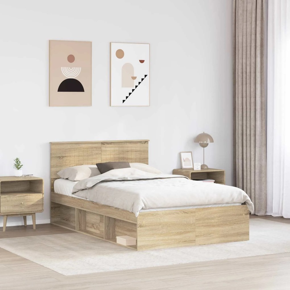 Rám postele s čelo Sonoma 120 x 200 cm Masivní borové dřevo 3410620