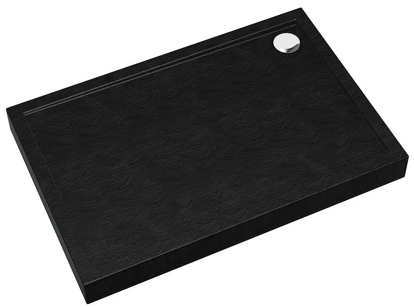 Vanička obdélníková Black Stone 80x120x12 Espera Plus AQM4638CST