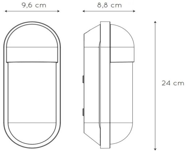 Lucide 29897/01/30 - Venkovní nástěnné svítidlo CAPSULE 1xE27/15W/230V IP54