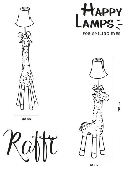 Happy Lamps - LED Dětská stojací lampa RAFFI LED/5,4W/230V žirafa