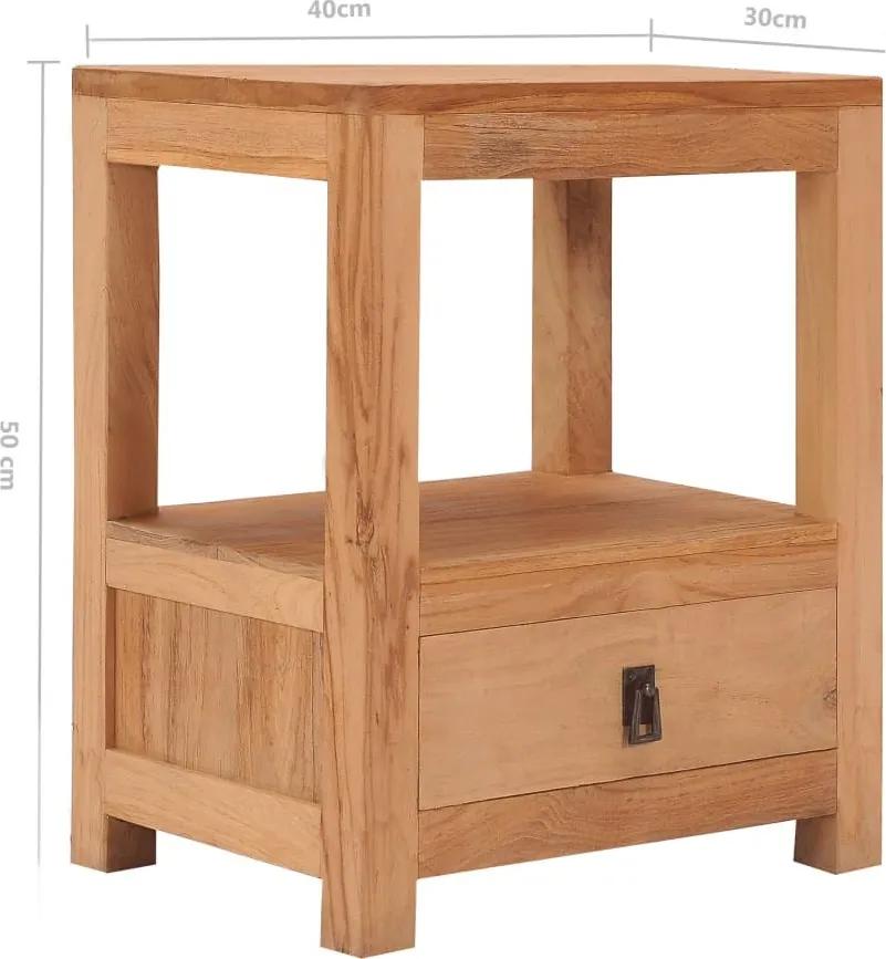 vidaXL Noční stolek 40 x 30 x 50 cm masivní teakové dřevo [287228]