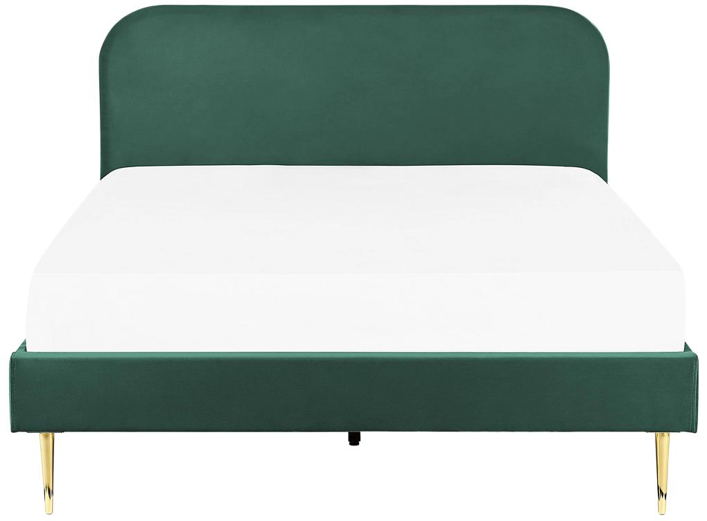 Sametová postel 180 x 200 cm zelená FLAYAT Beliani