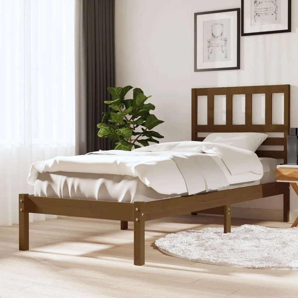 vidaXL Rám postele masivní borovice 75 x 190 cm Small Single [3100986] Barva: Přírodní
