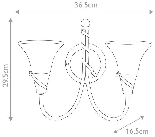 Elstead EM2-COPPER - Nástěnné svítidlo EMILY 2xE14/40W/230V