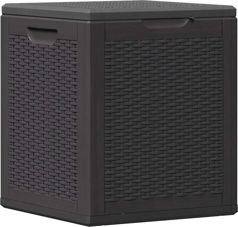 Zahradní úložný box 90 l černý PP ratan 151227
