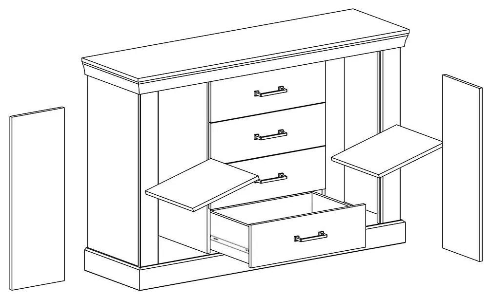Ložnice Antica K | sestava A | 7 dílů | kraft zlatý