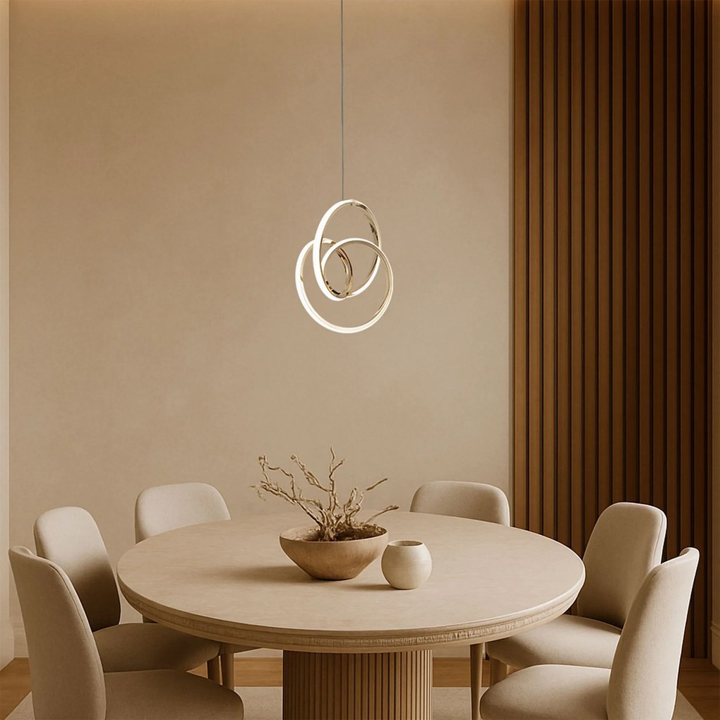 Toolight Toolight, LED závěsné svítidlo 25x30cm, 24W, 4000K, G076-1CP, zlatá lesklá, OSW-08650