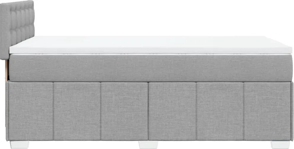 Box spring postel s matrací světle šedý 100 x 200 cm textil 3289293