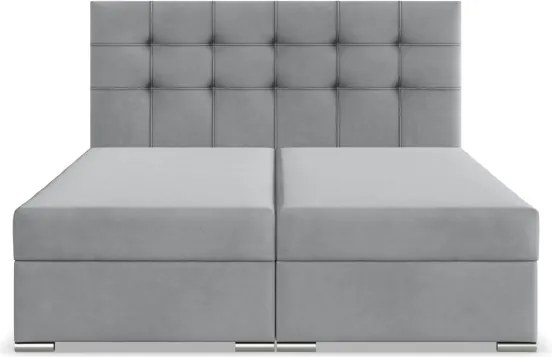 Manželská postel ELDA Velvet 180×200 cm světle šedá