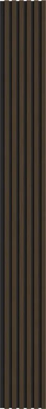 Mexen Lam-F, akustické stěnové lamely 275 × 30 cm, plstěný podklad 8 mm, technická dýha, ořech pálený, S105-275307-3015-024