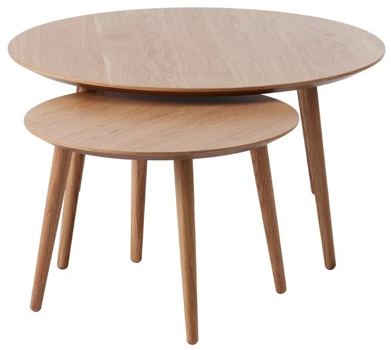 Sada konferenčních stolků Paricia 88 cm přírodní dub