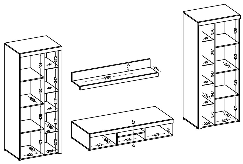 FALCO Obývací stěna Rizo XL Odstín: Dub sonoma