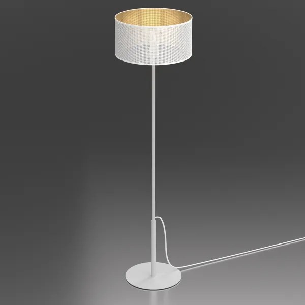 Stojací lampa LOFT SHADE 1xE27/60W/230V bílá/zlatá