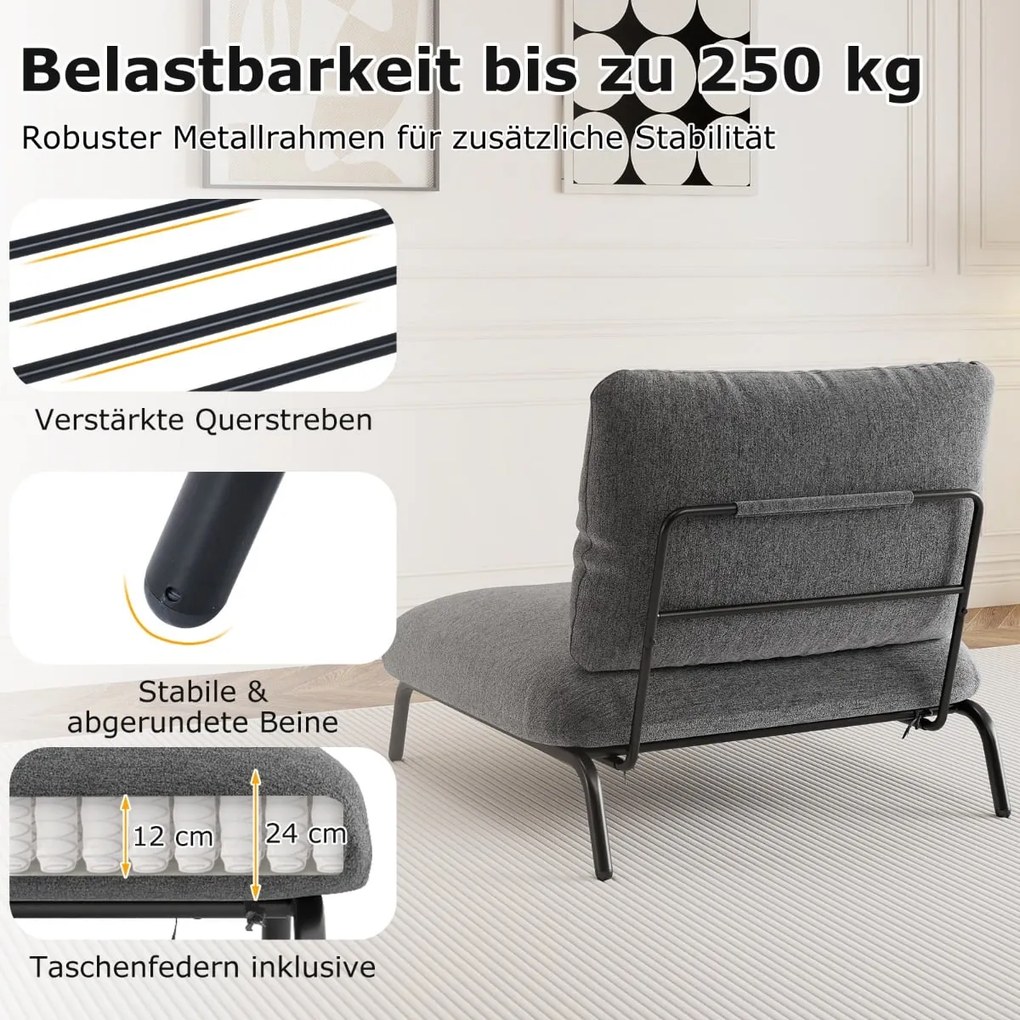 Costway Nadrozměrné křeslo Accent s extra širokým a hlubokým sedákem čalouněným