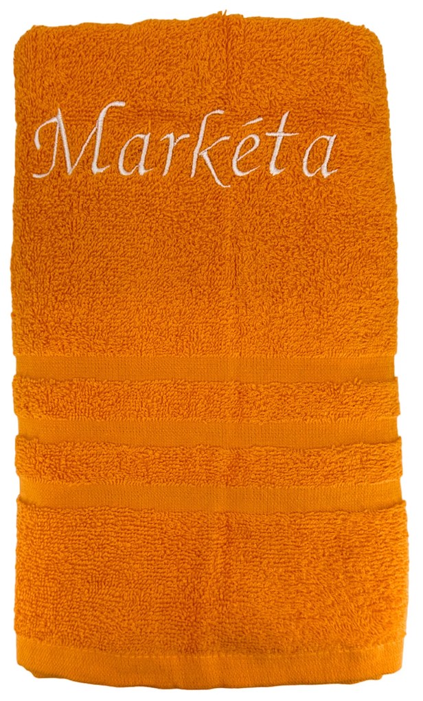 Oranžový ručník s vlastním textem 50 x 100 cm