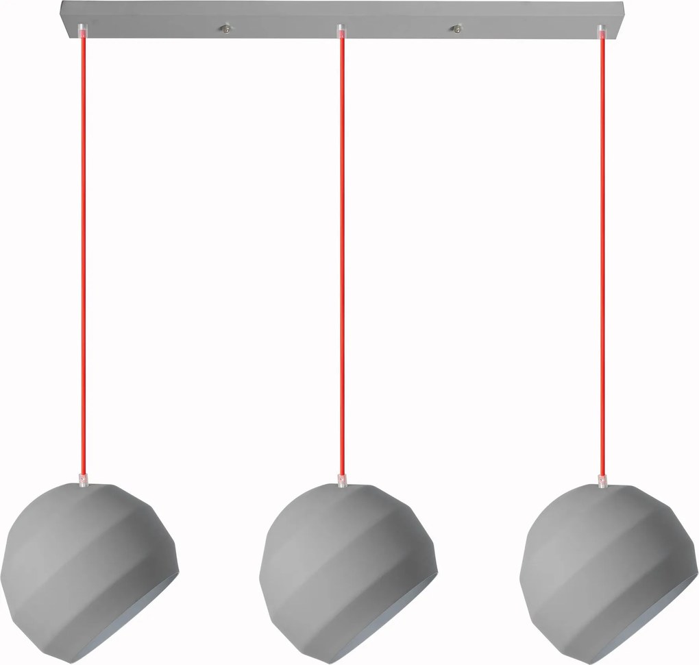 Toolight - Závěsné trojité stropní svítidlo 3xE27 APP384-3CPR, šedá, OSW-05016