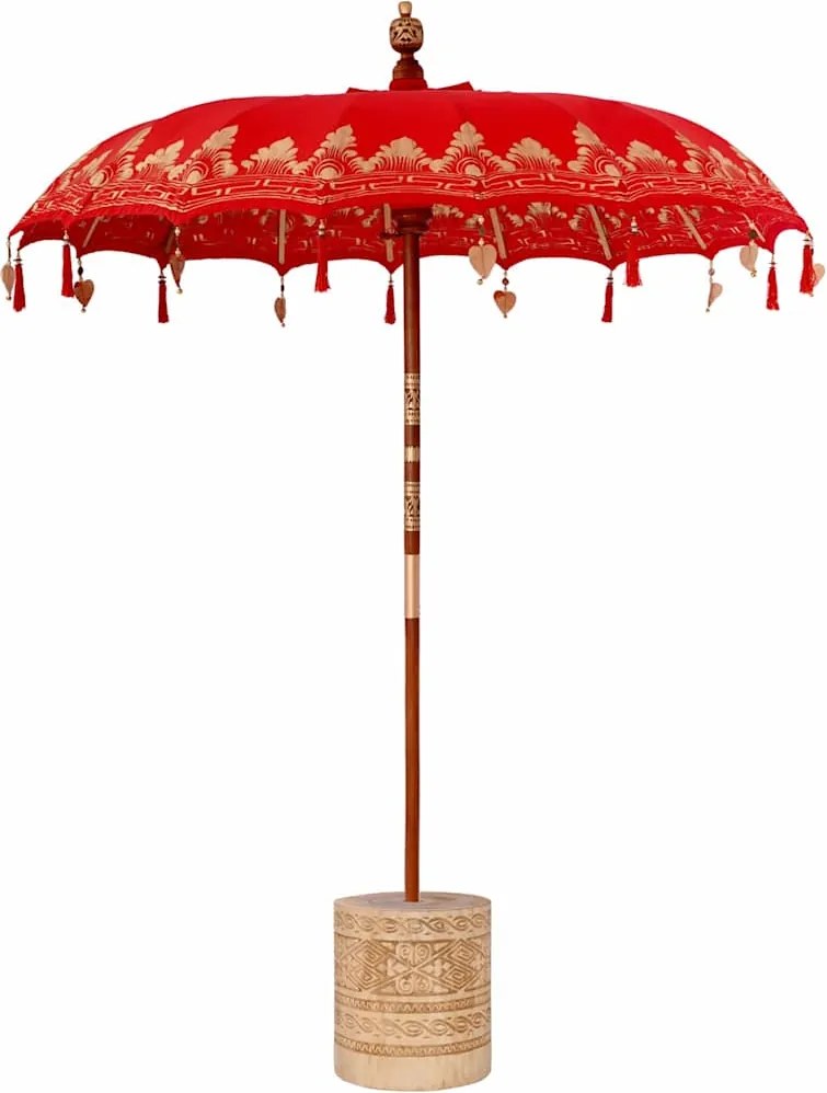 Balijský deštník se základnou Červená 185 x 185 x 260 cm 3356896