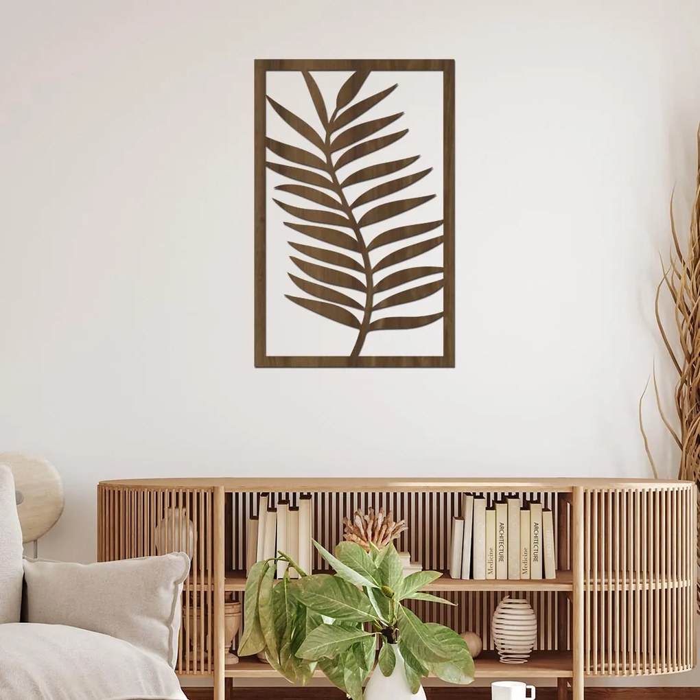 dřevo života Dřevěná dekorace na zeď LIST Rozměry (cm): 26x40, Barevný vzor: Černá