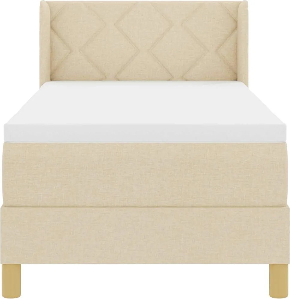 Postel s boxspringem s čelo Krémová 200 x 80 cm textil 3341326