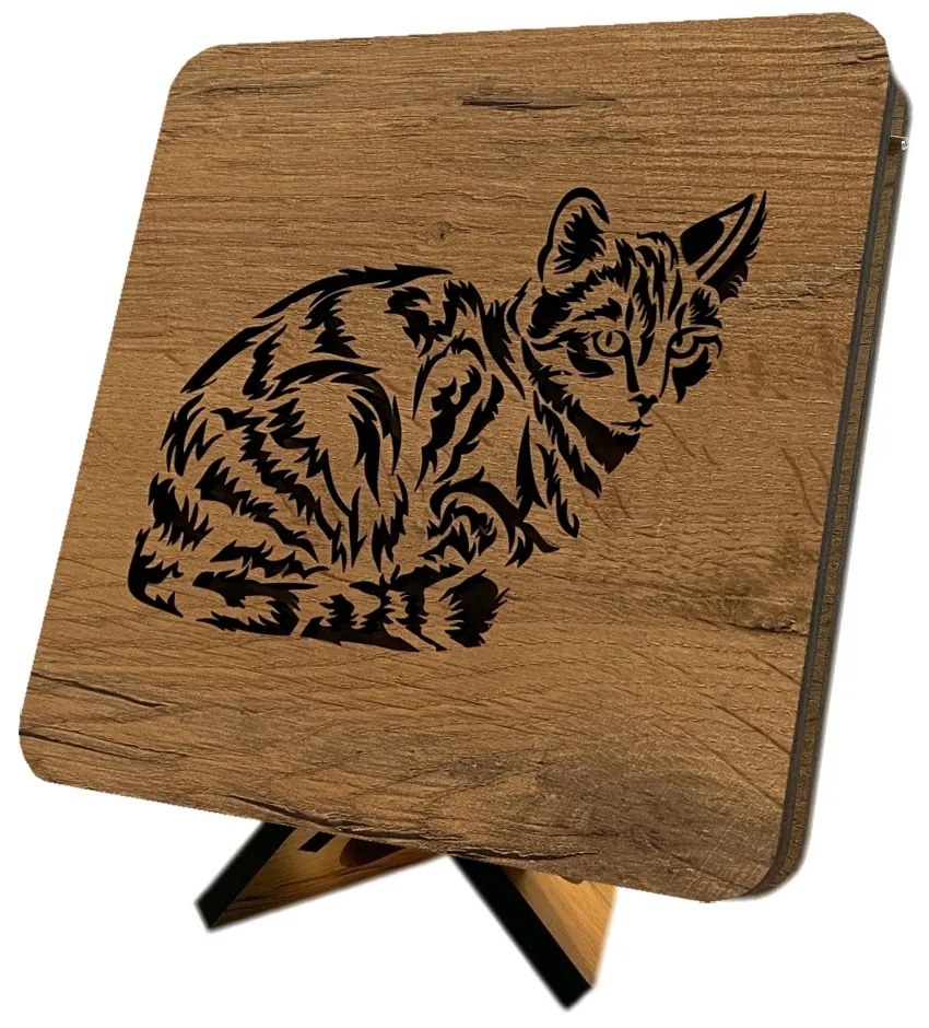 Li-Go "Kočka" lampa 19x19cm provedení povrchu: dub světlý