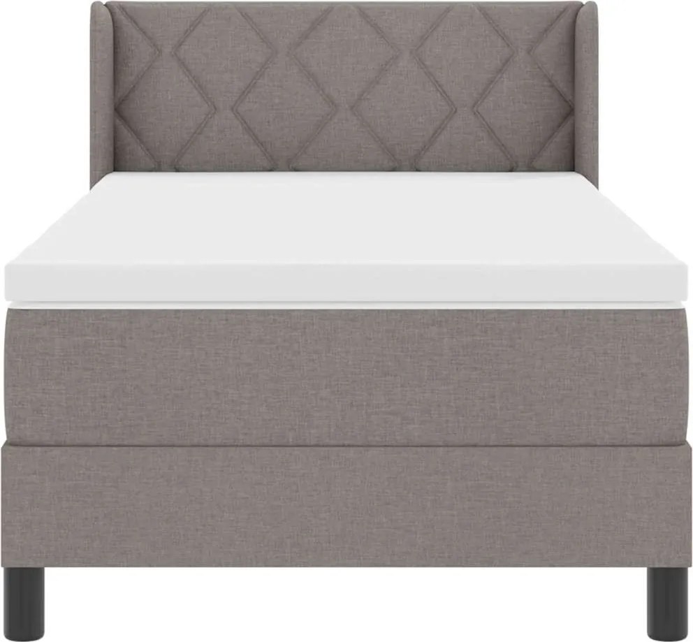 Postel s boxspringem s čelo Taupe 200 x 100 cm textil 3341157