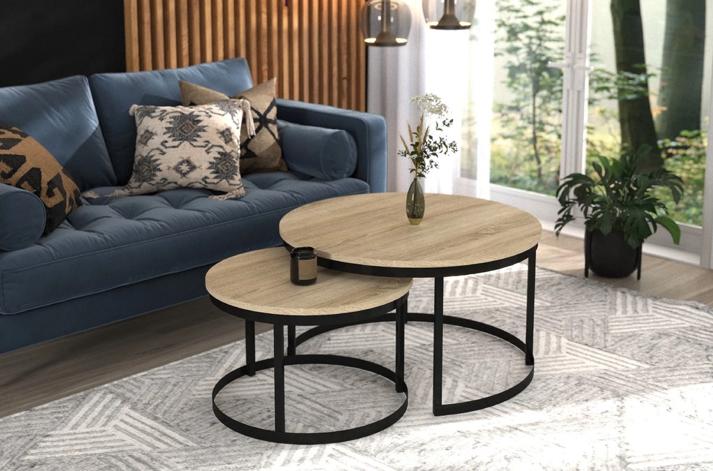 ADRK Furniture Konferenční stolek 2v1 OKIN CT-OKI-B-S