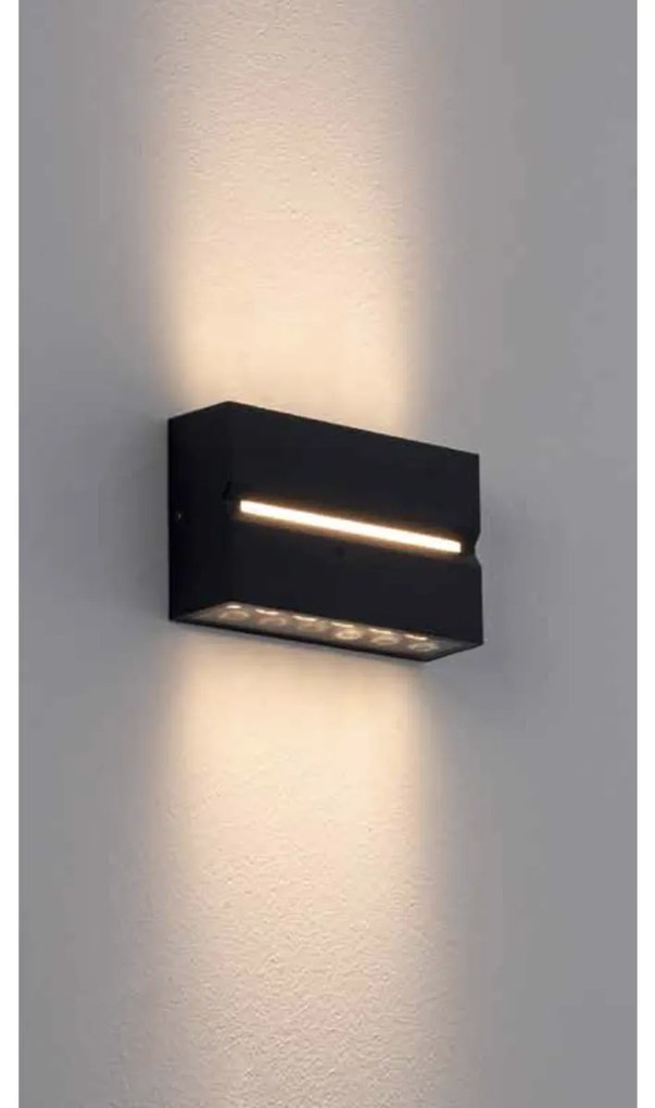 Zambelis E272 venkovní nástěnné LED svítidlo grafit, 15W, 3000K, 18cm