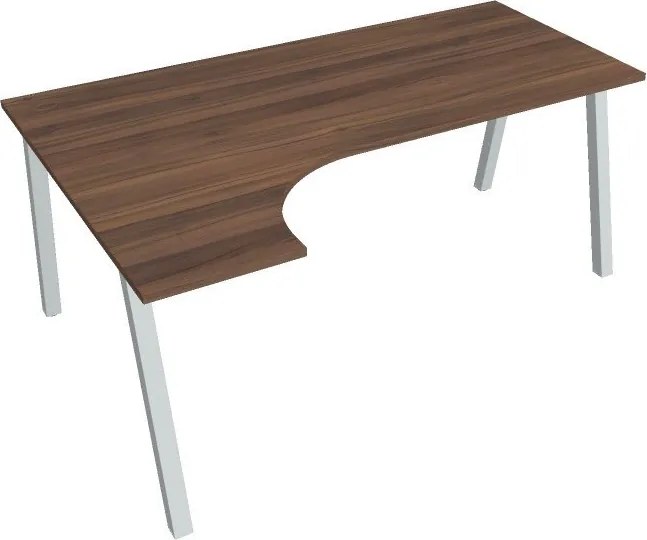 Kancelářský rohový stůl Hobis UEA 1800P, deskaakát, černá černá