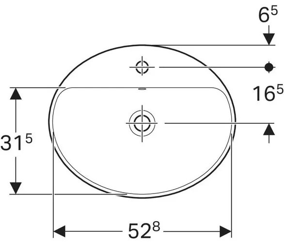 Geberit VariForm Zápustné umyvadlo 55 x 45 cm s přepadem, bílá 500.720.01.2