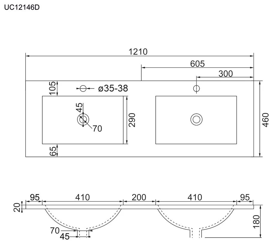 Mereo Mailo koupelnová skříňka s keramickým umyvadlem 121 cm dub CN523