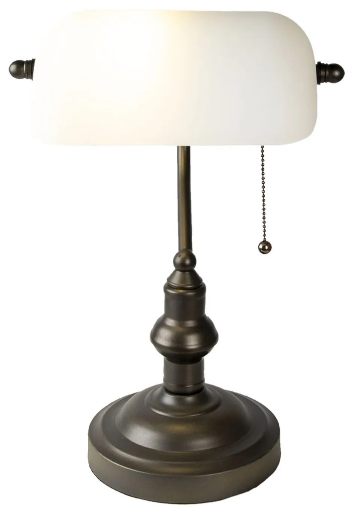 Kovová stolní lampa s bílým stínidlem Michel - Ø 27*40 cm E27/max 1*60W