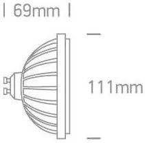 LED žárovka, 15W 45° 3000K 1200lm GU10 ES111 (QPAR111), bílá, prům. 11,1cm