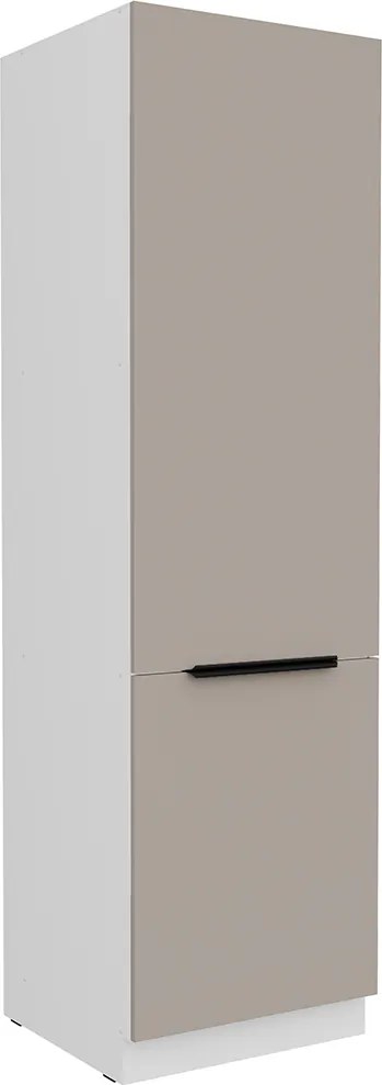 ARIA lb | vysoká skříňka 60 DK-210 2F potravinová s policemi | 60 cm | ANTI FINGERPRINT povrch | bílá/béžová