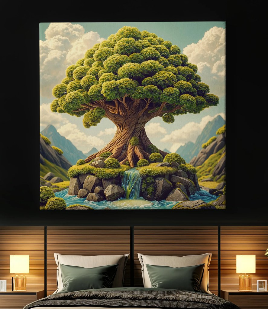 Obraz na plátně - Strom života Wild Brocco FeelHappy.cz Velikost obrazu: 120 x 120 cm