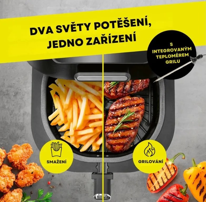 GourmetMaxx Horkovzdušná fritéza s grilem 2v1 FryBBQ 19177