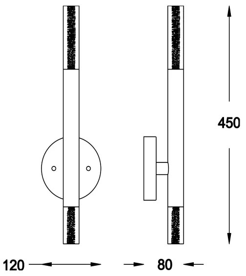 Zuma Line W0461-02E-P7P7 - LED Nástěnná lampa ONE 2xLED/5W/230V černá