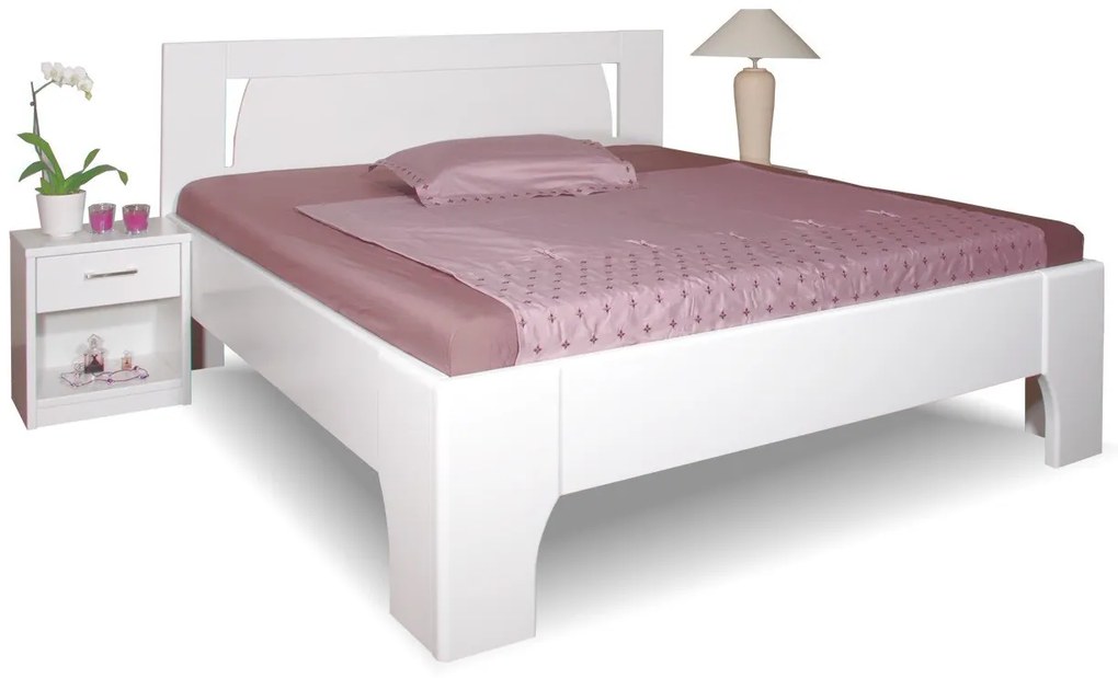 Manželská postel z masivu OLYMPIA 1, masiv buk - lak bílá