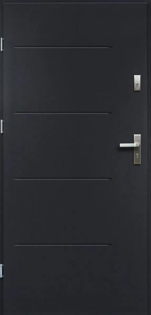 Vchodové dveře Tytan, 80 L, rozměr vč. zárubně: 900 × 2070 mm, ocel, levé, antracit, plné