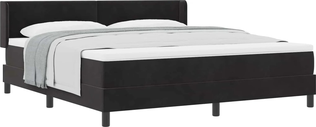 Postel s boxspringem s čelo Černý 200 x 180 cm samet 3341482