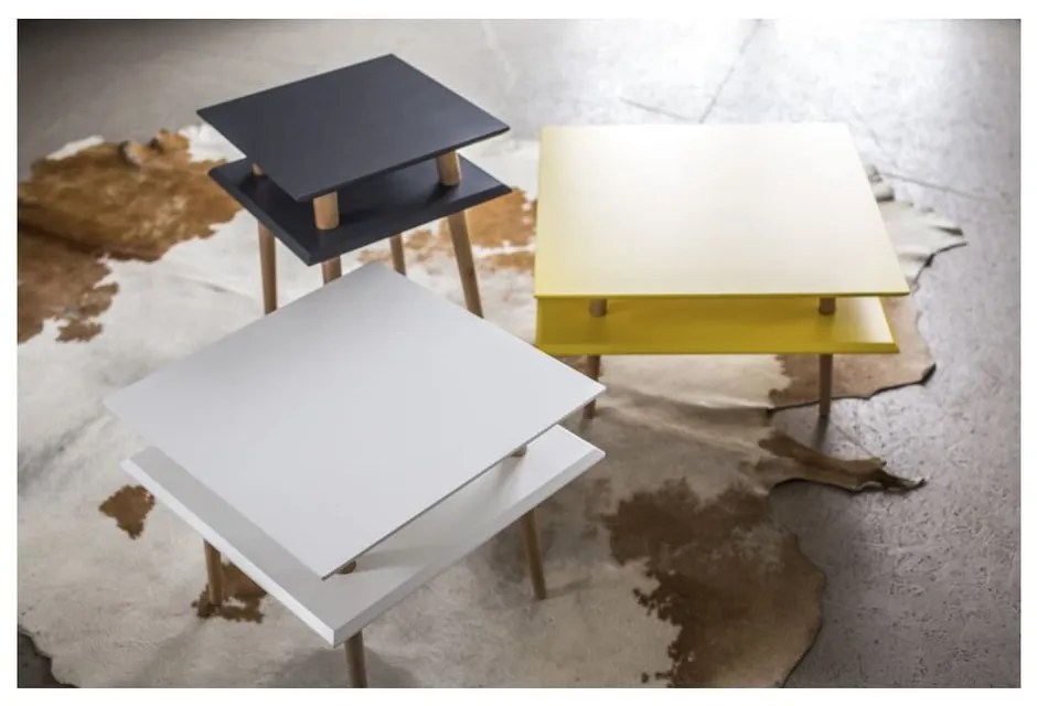 Světle šedý konferenční stolek Ragaba Square, 55 x 55 cm