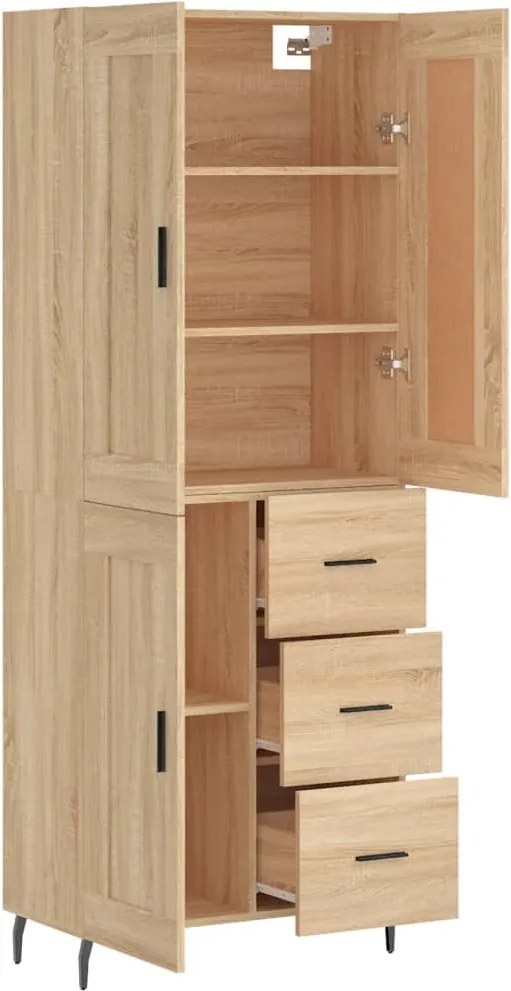 Skříň highboard dub sonoma 69,5 x 34 x 180 cm kompozitní dřevo 3200020